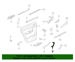 955-555-259-00-6B7 - Interior Door Pull Handle 2003-2010 Porsche ...