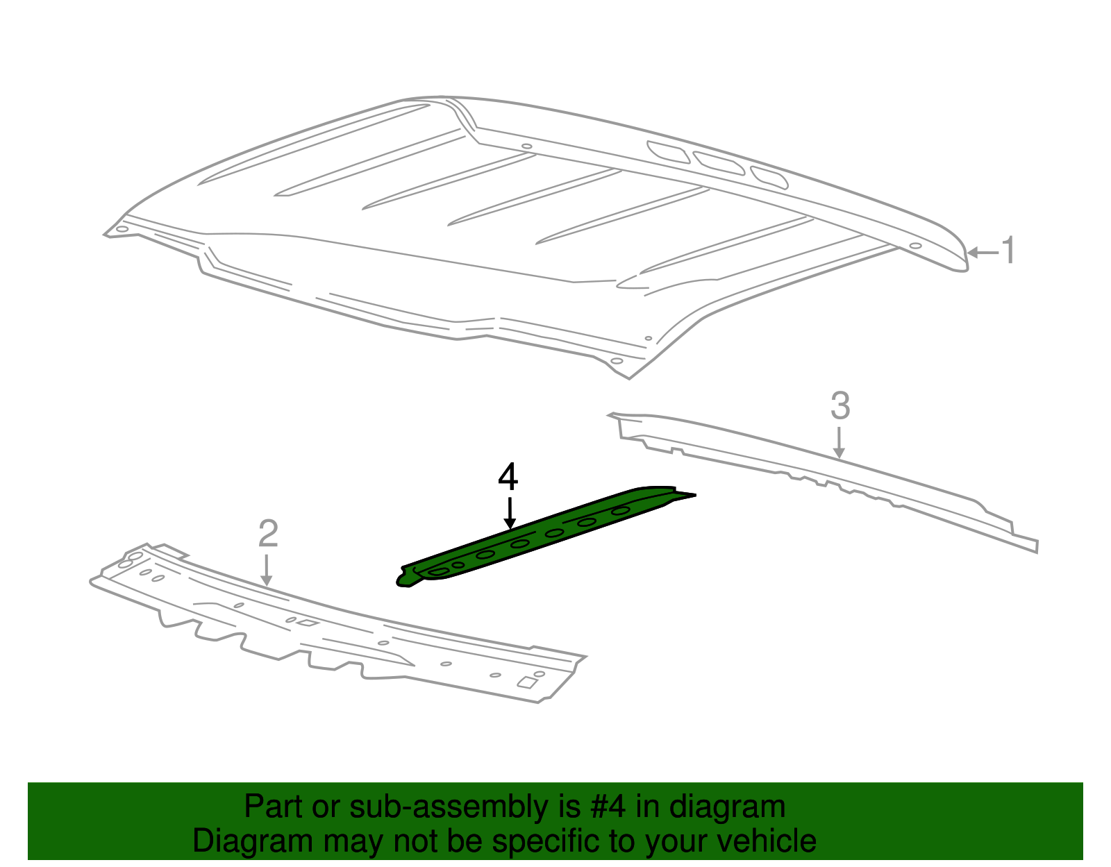 2015-2025 Ford | Roof Reinforced | FL3Z-1550217-A | Walls' Ford Parts