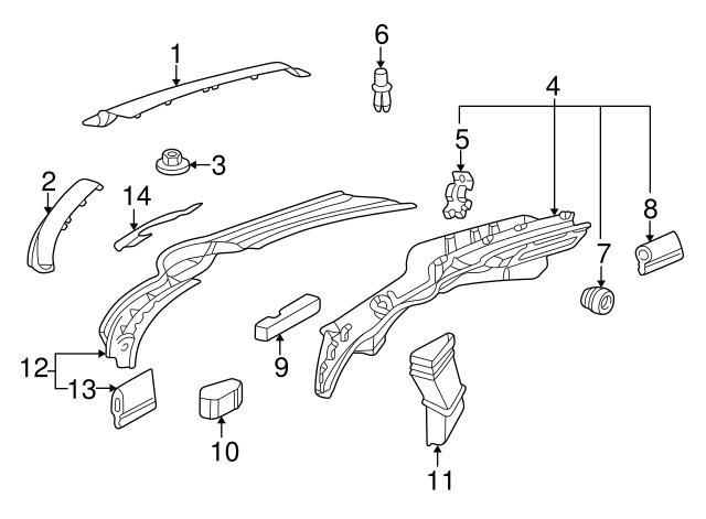 208-830-00-13 - Duct Cover 1998-2003 Mercedes-Benz | Mercedes-Benz USA ...