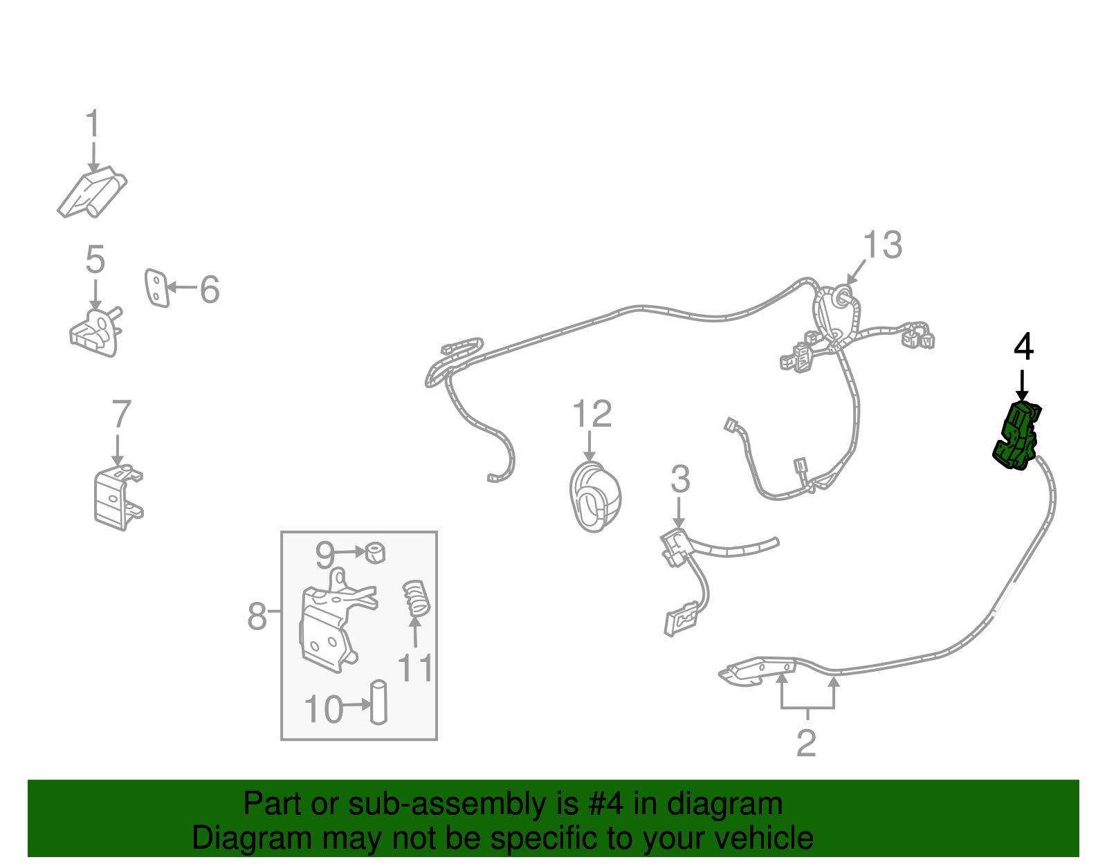 2004-2013 GM Front Driver Side Door Lock 88956759 GM | GMPartsDirect.com