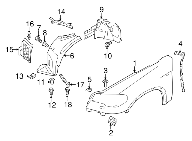 Genuine BMW 51-71-7-169-414 | Rear Fender Liner | FREE Shipping on Most ...