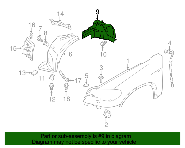 Genuine BMW 51-71-7-169-414 | Rear Fender Liner | FREE Shipping on Most ...