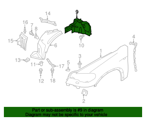 51717169414 - 2007-2013 BMW X5 Rear Fender Liner (51-71-7-169-414 ...