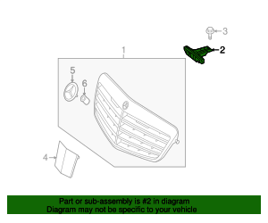 207-888-01-90 - Grille Assembly Bracket 2010-2013 Mercedes-Benz ...