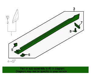 2017-2022 Hyundai Ioniq Rocker Molding 87751-G2000 | OEM Parts Online