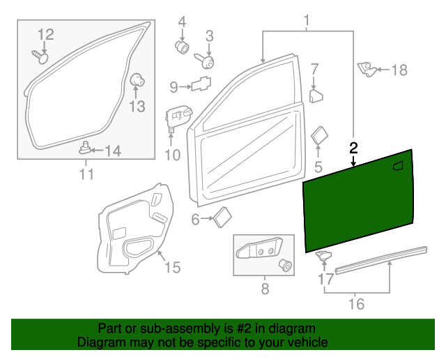 67111-06190 - Door Outer Panel 2016-2018 Lexus | AutoNationParts.com