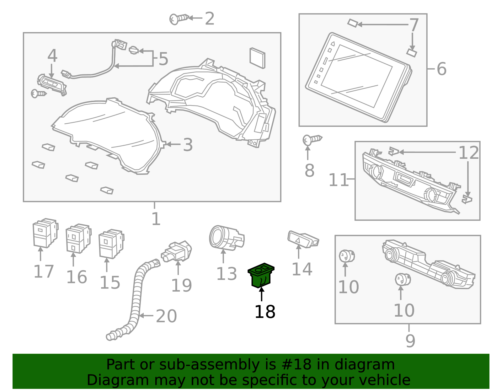 39860-TLA-A01 - Sensor Assembly Auto Light Sun Beam - 2017-2020 Honda ...