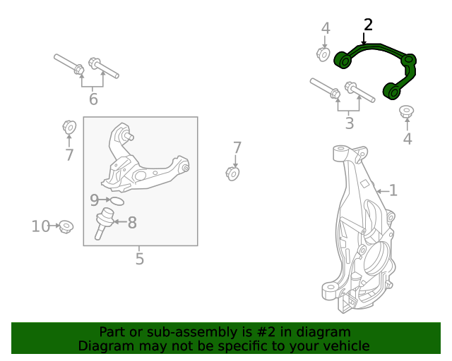 2021-2023 Ford Upper Control Arm nl3z3085a | TascaParts.com