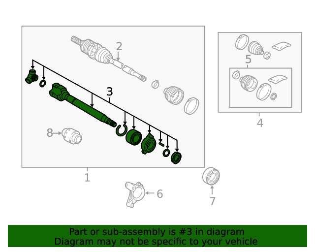 2018-2020 Toyota Inner Cv Joint 43404-06050 | Toyota Parts Center