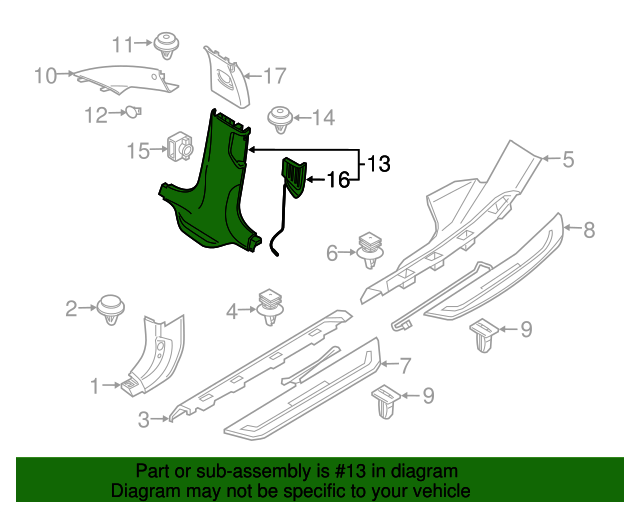 51-43-7-419-854 - Lower Center Pillar Trim - 2017-2023 BMW | BMW Parts ...