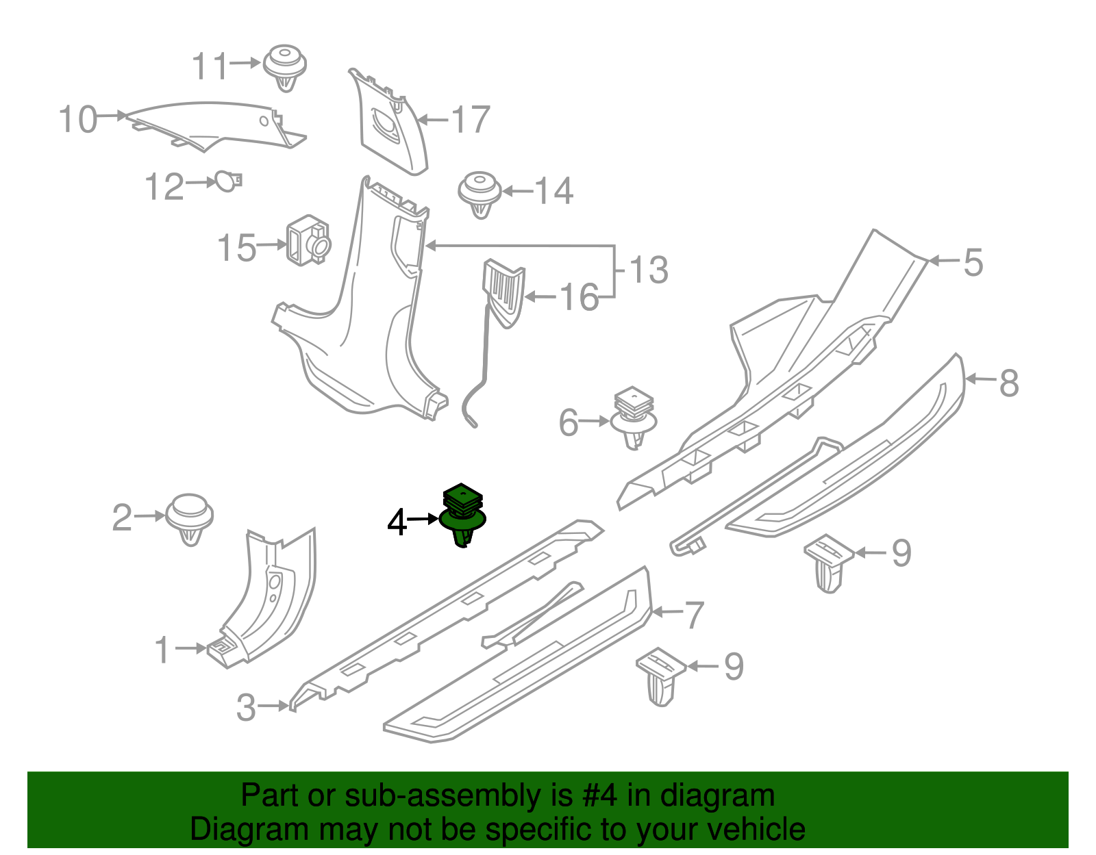 51478262533 - 2000-2025 BMW Rear Sill Plate Clip (51-47-8-262-533 ...