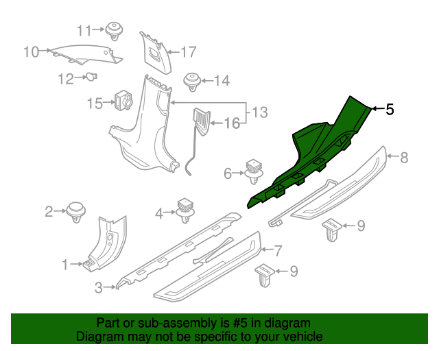 51-47-7-419-695 - Door Sill Plate 2017-2023 BMW | AutoNationParts.com