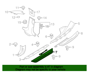 51-47-8-061-056 - Trim cover for door sill, lighted, front 2016-2020 ...