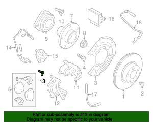 34116797579 - 2006-2018 BMW Disc Brake Caliper Bracket Mounting Bolt ...