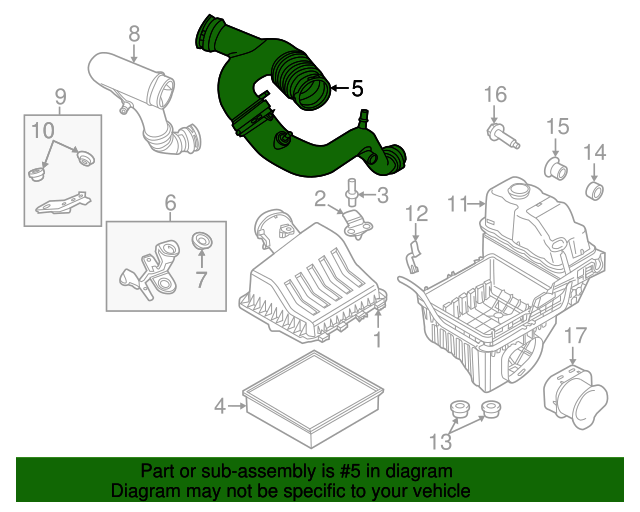 2013-2014 Ford F-150 Air Inlet Assembly DL3Z-9C623-A | Varsity Ford