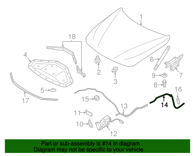 51-23-7-313-782 - Release Cable 2012-2023 BMW | Braman BMW & MINI Parts