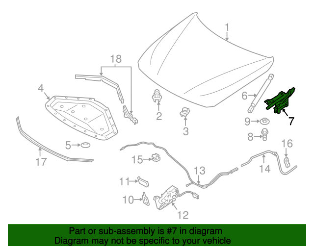 41617286344 - 2012-2021 BMW Hood Hinge (41-61-7-286-344) | BMW of South ...