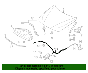 51237411315 - 2012-2021 BMW Hood Release Cable (51-23-7-411-315) | BMW ...