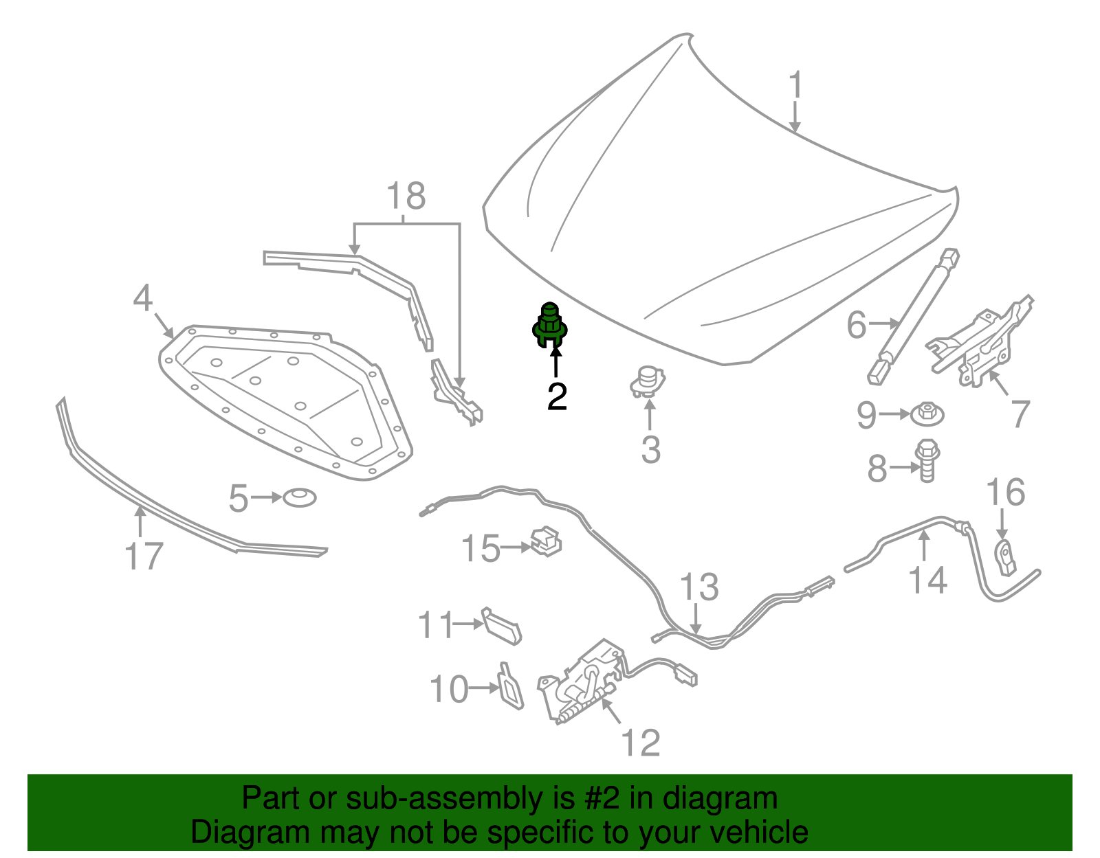 2011-2025 BMW Hood Adjuster 51-76-7-183-752 | BMWPartsDirect.com