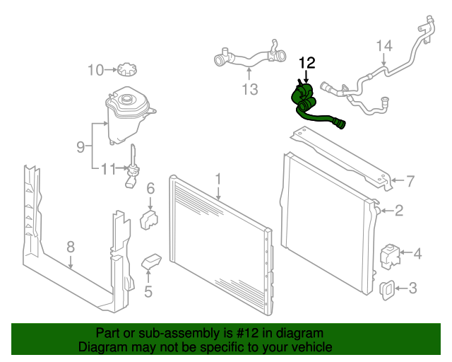 17127576354 - 2008-2019 BMW Upper Hose (17-12-7-576-354) | BMW of South ...