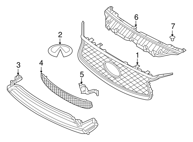 62254-5DA0B (622545da0b) - 2017-2019 Infiniti QX30 Lower Grille ...