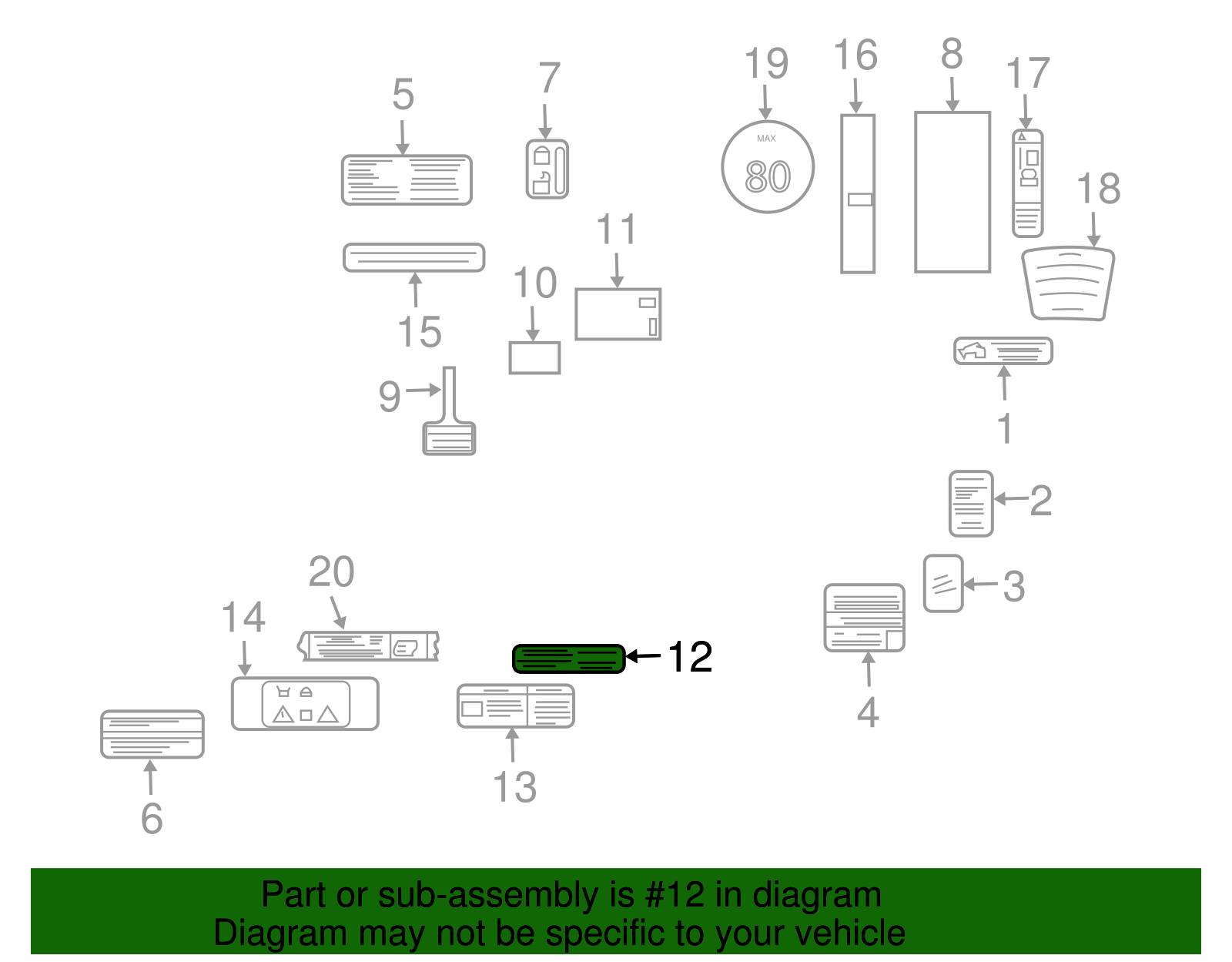 2001-2012 GM Caution Label 15053409 GM | GMPartsDirect.com
