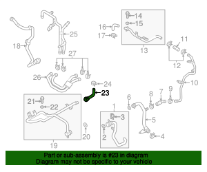 7L6-122-073-H - Engine Coolant Hose 2009-2012 Volkswagen Touareg ...