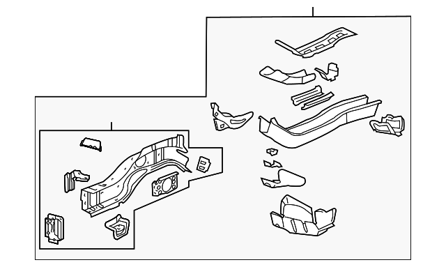 2010-2017 GM Passenger Side Front Fender Rail with Rivets 23491997 GM ...