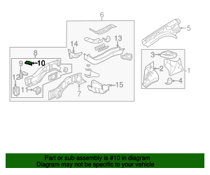 25799820 - Passenger Side Front Compartment Side Rail Bracket 2010-2017 ...