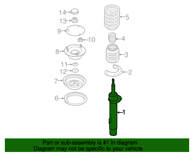 31316851338 - 2013-2015 BMW X1 Strut (31-31-6-851-338) | BMW of South ...