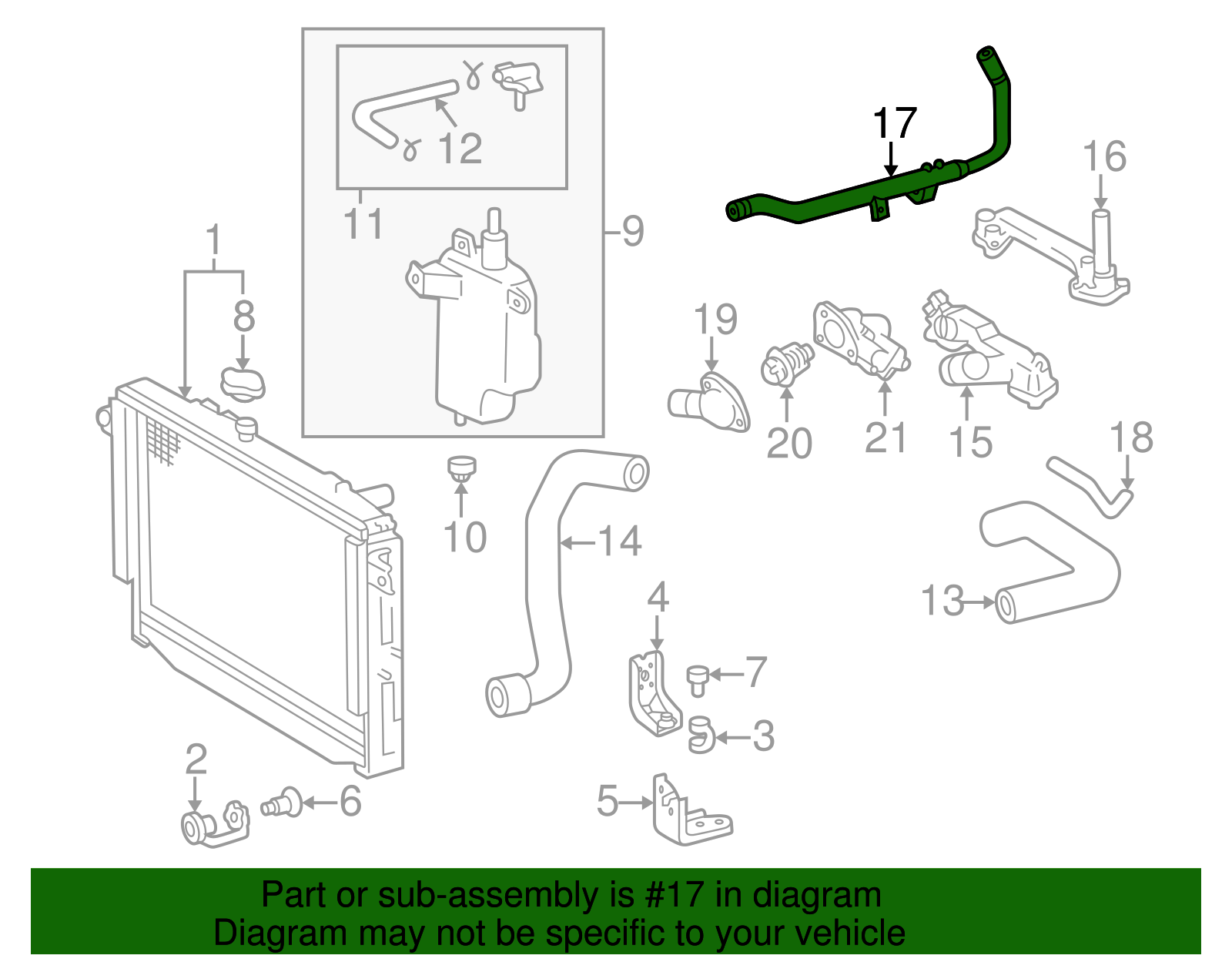 16206-0F010 - High-Quality Engine Coolant Bypass Pipe for 2005-2007 ...