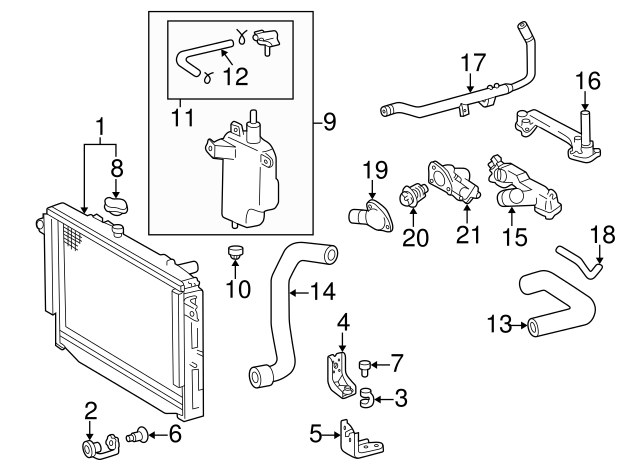 16572-50150 - Lower Hose - 1998-2007 Lexus LX470 | DiscMonster