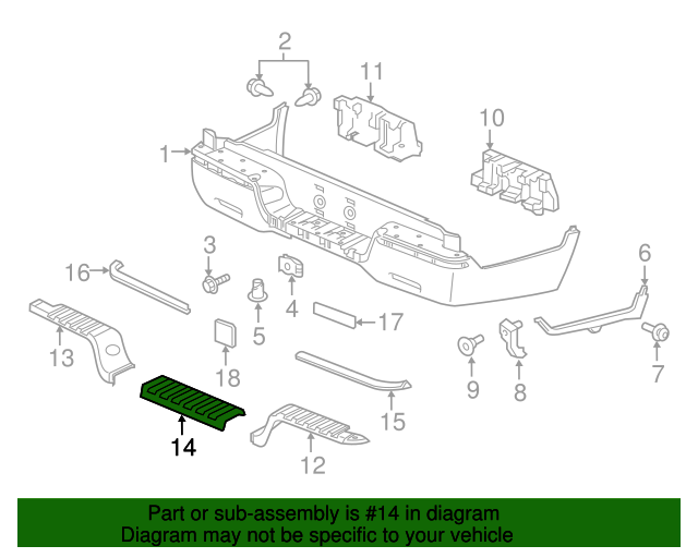 71510-T6Z-A00 - Step, Rear Bumper Center 2017-2020 Honda Ridgeline ...
