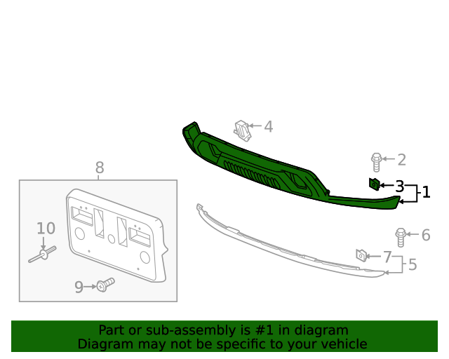 2022-2024 GMC Front Bumper Lower Fascia 84878762 | GM OEM Parts Online