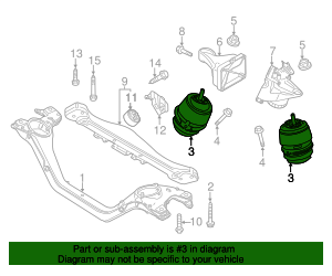 2013-2016 Porsche Cayenne Motor Mount 958-375-049-40 | OEM Parts Online