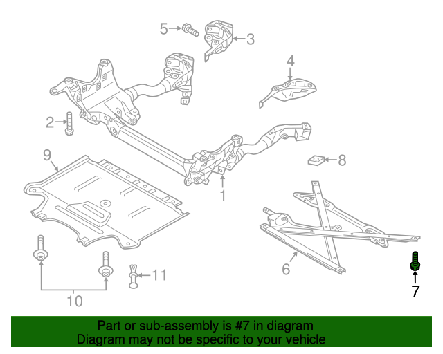 N-911-511-01 - Strut Assembly Mount Bolt 2008-2023 Audi | Audi OEM Parts