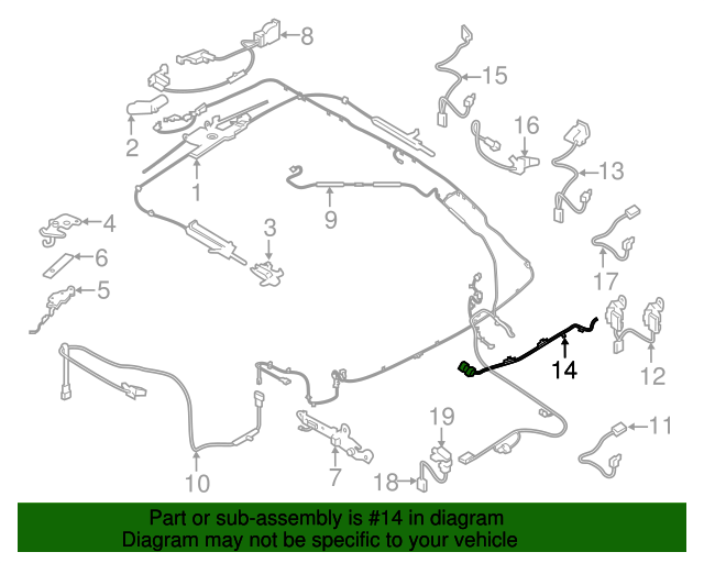 54377344463 - 2014-2020 BMW Convertible Top Wiring Harness (54-37-7-344 ...
