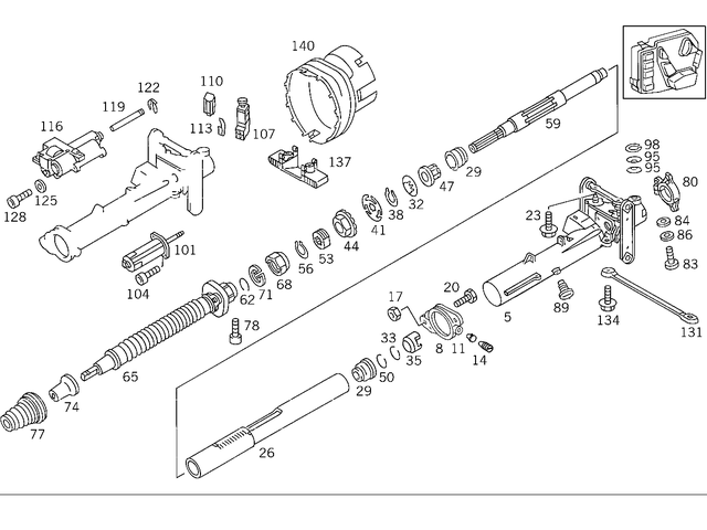 129-460-00-09 - Steering Shaft 1954-1997 Mercedes-Benz | Mercedes-Benz ...