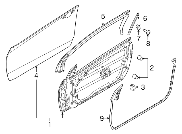 82160-A7200 - Upper Weather-Strip 2014-2016 Kia Forte Koup | Kia.Parts ...