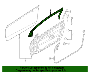 82160-A7200 - Upper Weather-Strip 2014-2016 Kia Forte Koup | Kia.Parts ...