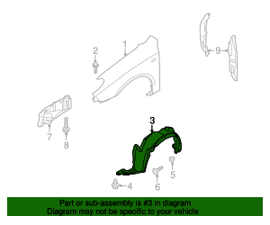 2009-2012 Hyundai Elantra Fender Liner 86812-2L000 | QuirkParts