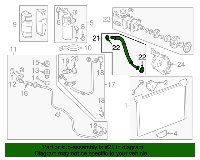 2011-2014 GM Air Conditioning Manifold Hose Assembly 22876356 GM ...