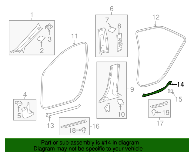 2012-2017 Toyota Camry Scuff Plate 67917-06140-C0 | Toyota Parts Center