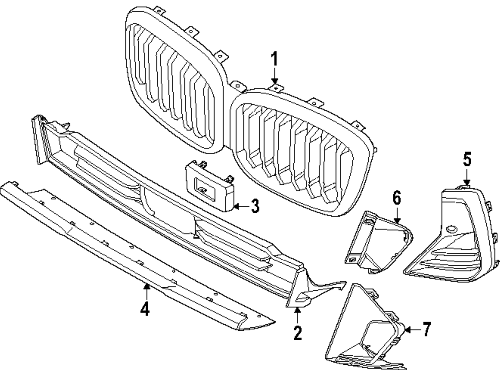 2022-2024 BMW X3 Upper Grille 51139881906 | OEM Parts Online
