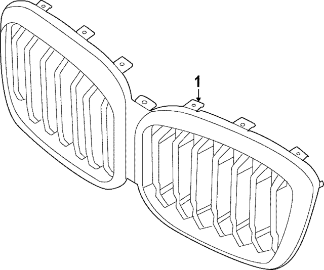 Genuine BMW 51-13-9-881-906 | Upper Grille | FREE Shipping on Most ...
