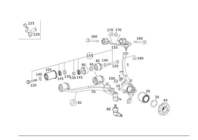 Transverse Control Arm - Part #220-330-73-07 | Mercedes Parts Center