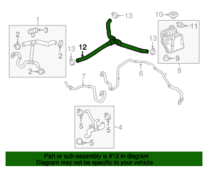 2016-2024 Chevrolet Camaro Radiator Surge Tank Inlet Hose 84016173 GM ...