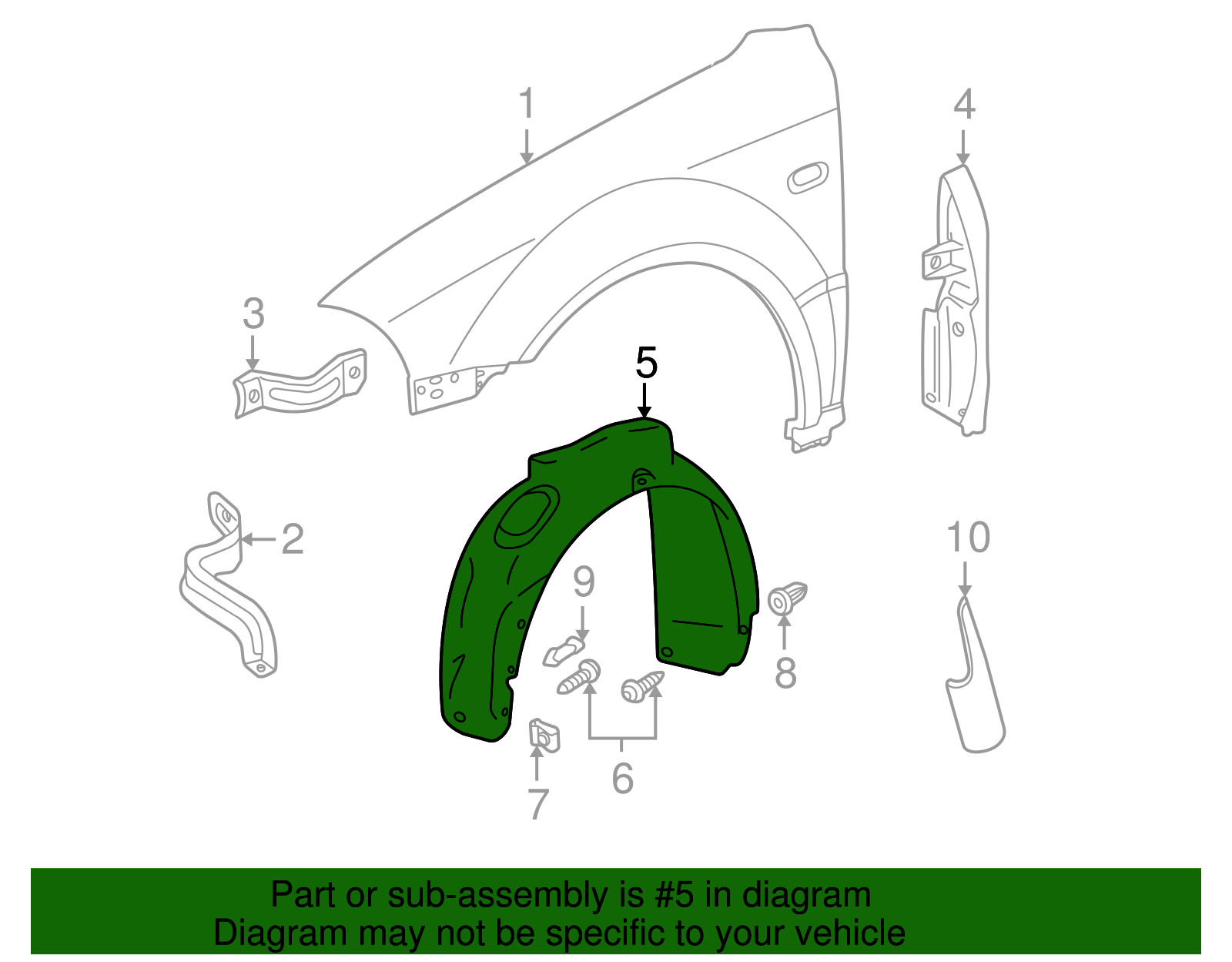 2001-2005 Volkswagen Passat Fender Liner 3B0-809-957-A-01C | vwpartscenter