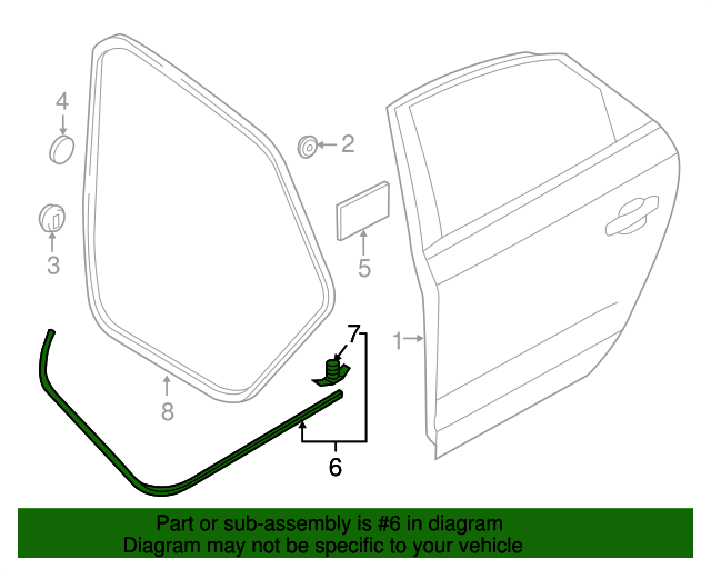 2012-2019 Volkswagen Passat Door Weather-Strip 561-839-700-A | vwpartscente
