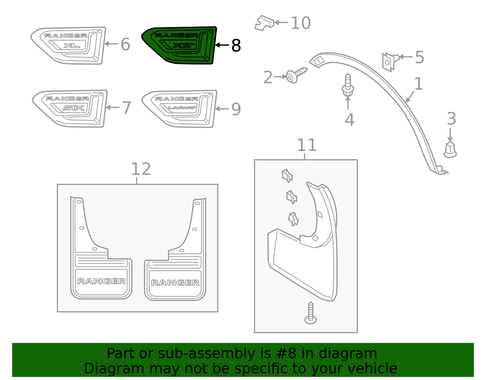 KB3Z-16720-DB - Nameplate 2019-2023 Ford Ranger | Big 3 Auto Parts